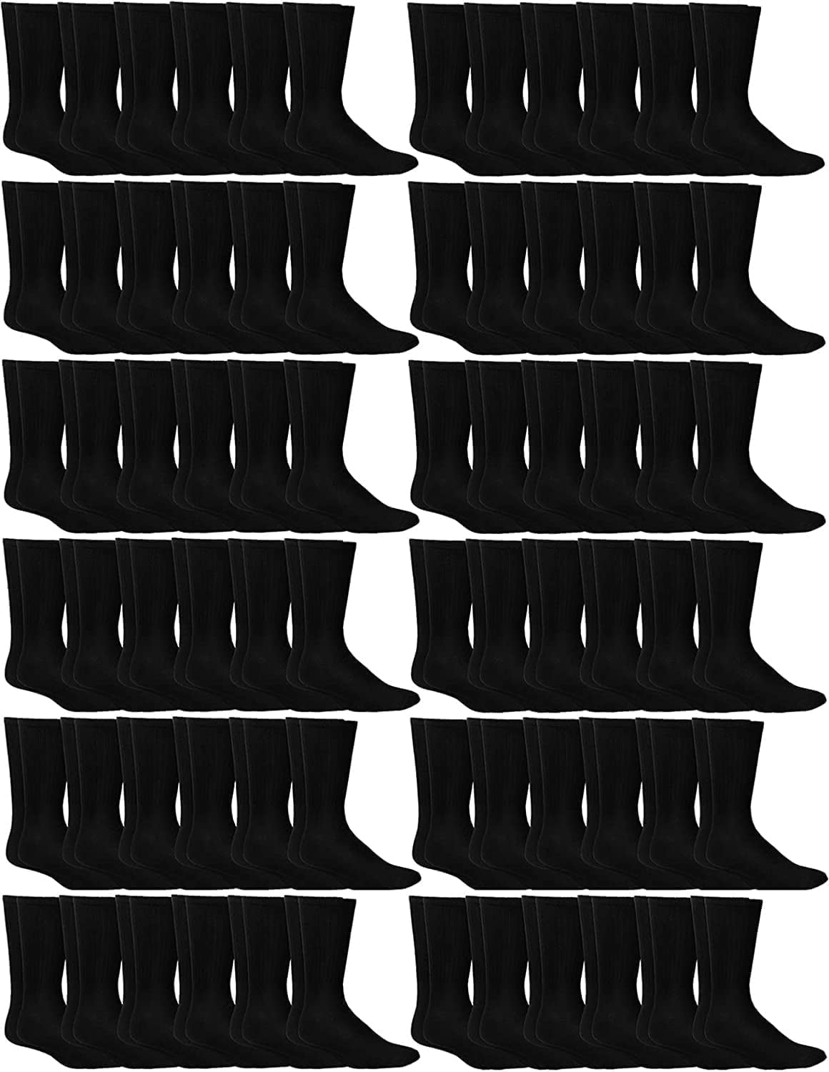 72 Pairs of Men's Bulk Lightweight Cotton Crew Socks, Homeless Donation ...