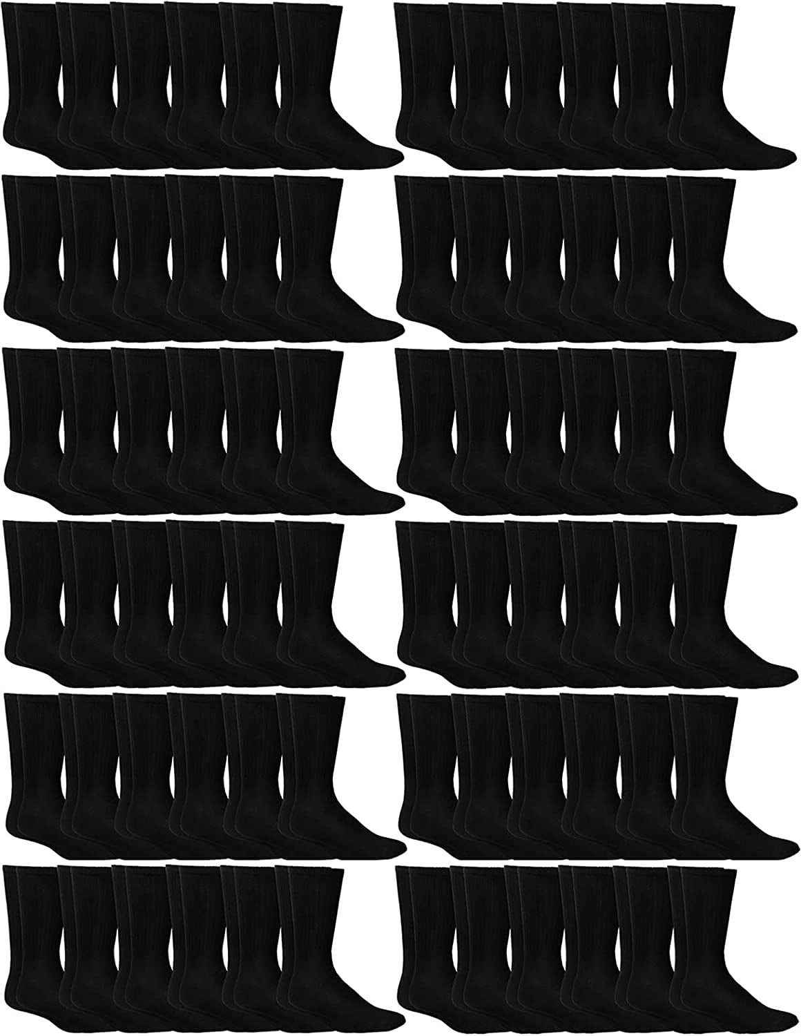 72 Pairs of Men's Bulk Lightweight Cotton Crew Socks, Homeless Donation ...