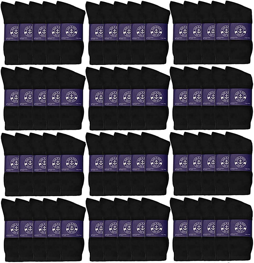72 Pairs of Mens and Womens Bulk Lightweight Cotton Crew Socks ...