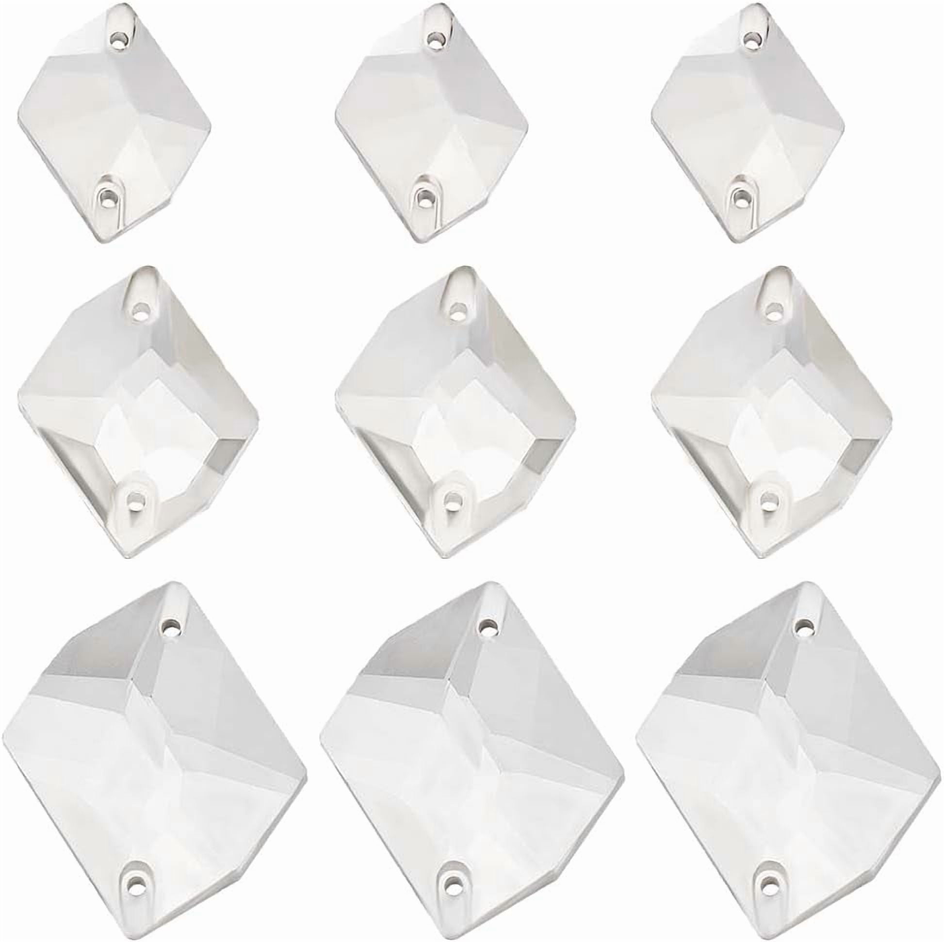 72 Pcs 3 Sizes Rhombus Sew on Rhinestones Cosmic Shape Flatback with ...