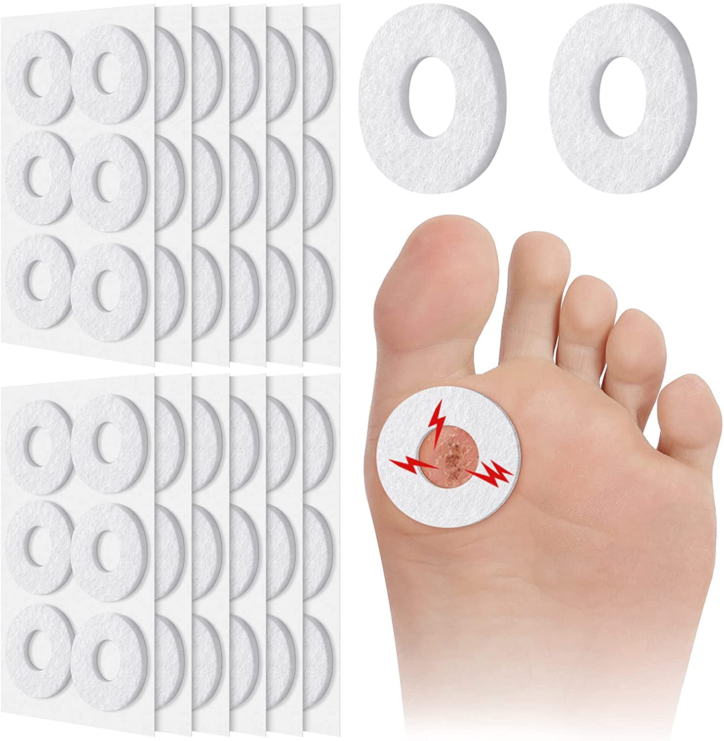 72 Pcs Callus Cushions Callus Pads for Bottom of Foot Round Corn ...