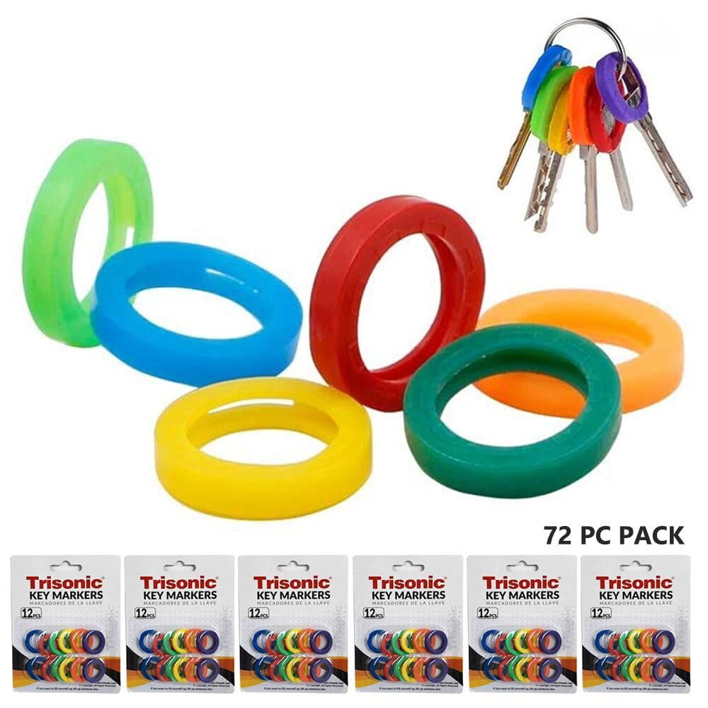 72 Pcs Caps Covers Tag Key Ring Identifier Label Marker Id Perfect ...