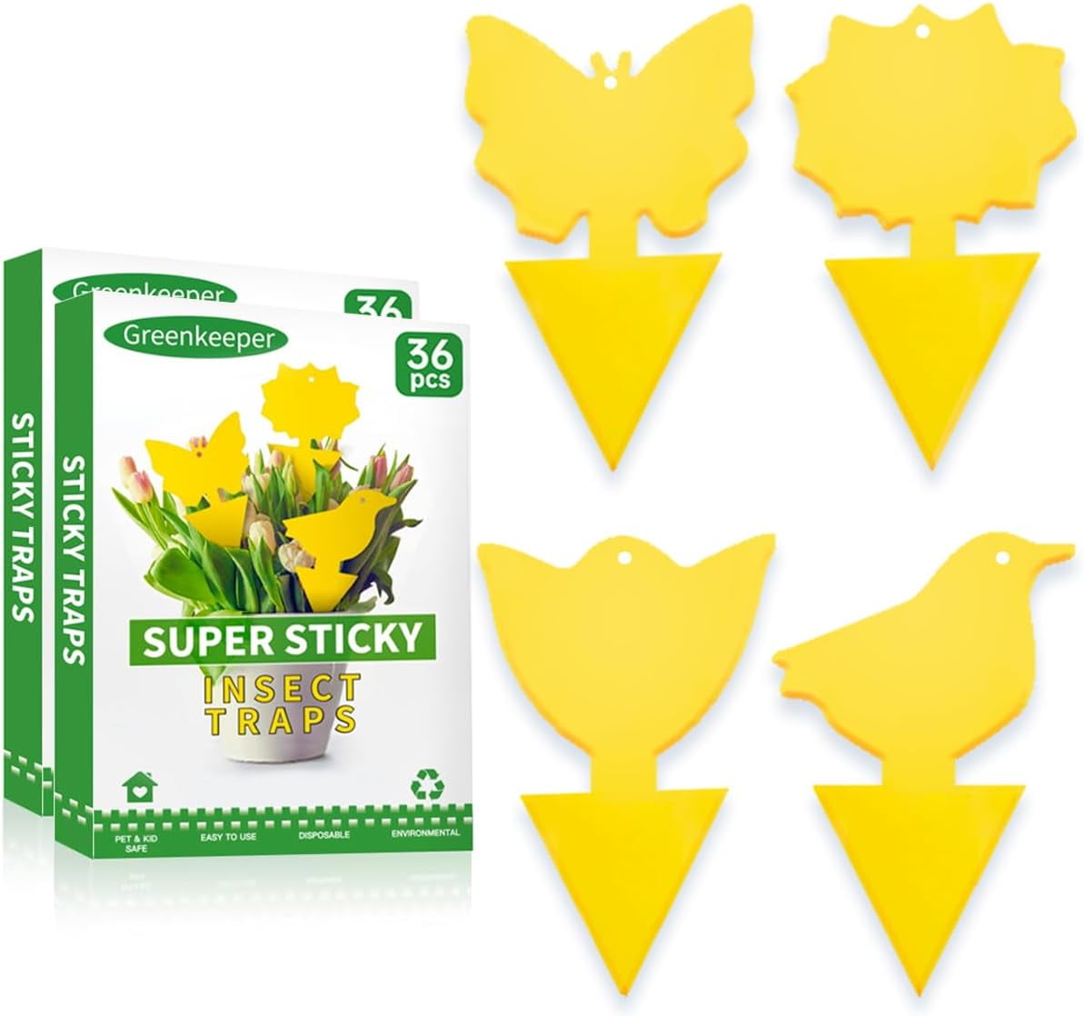 72 Pcs Classic Sticky Traps for Fungus Gnat (Plants), Flying Insect ...