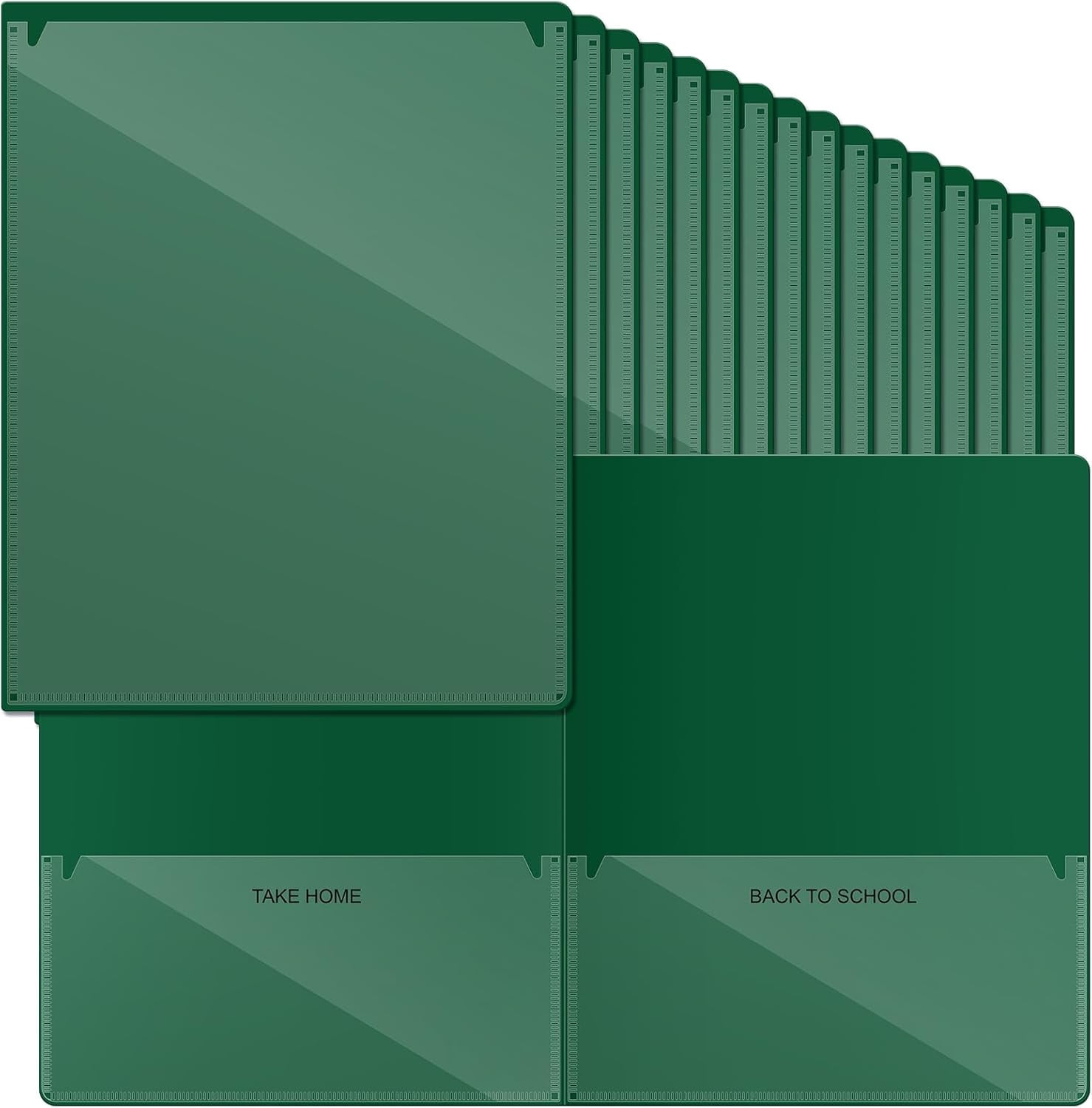 72 Pcs Dark Green Plastic Take-Home Folders with 2 Pockets, A4 Size, 1/ ...