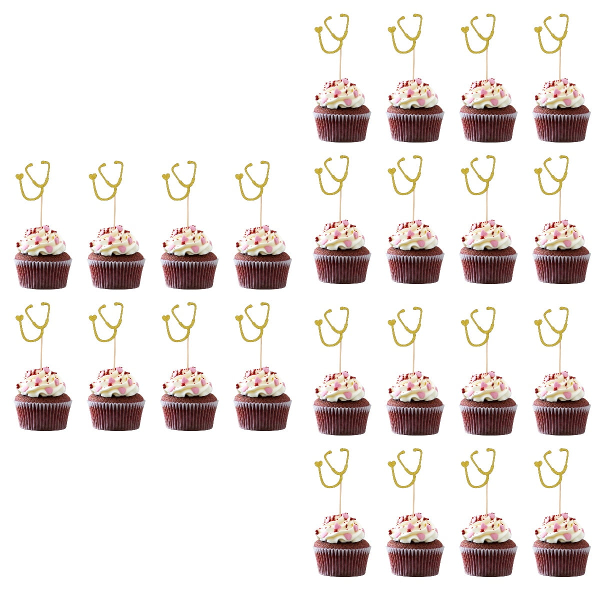 72 Pcs Decor Graduation Cupcake Stethoscope Cake Topper Stethoscope ...