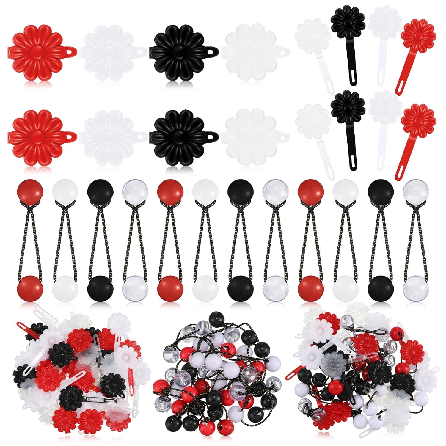 72 Pcs Hair Barrettes Balls for Girls Self Hinge Hair Ties Bubble ...
