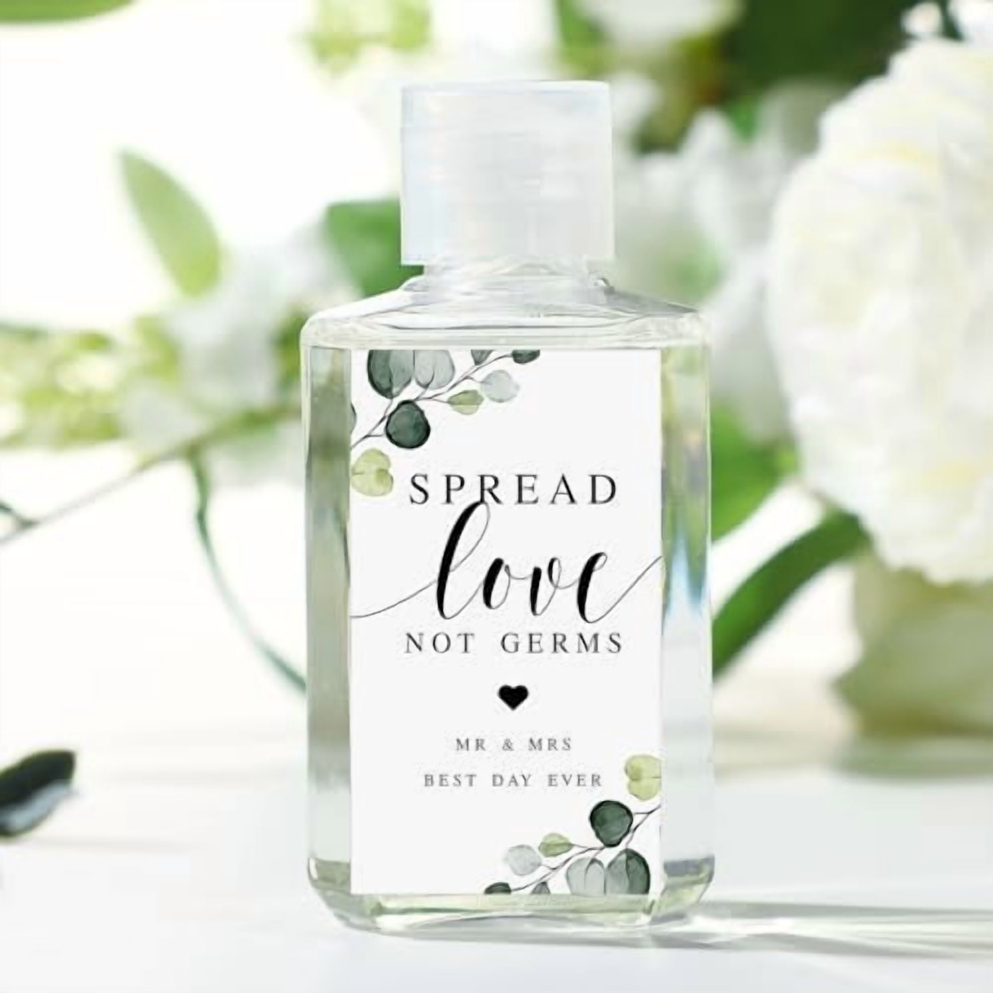 72 Pcs Hand Sanitizer Labels Wedding Spread Love Not Germs Stickers ...