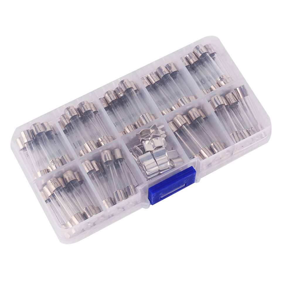 72 Pcs Mini Assorted Kit Glass Tube Fuse Box 250V 0.5A-30A For Car ...