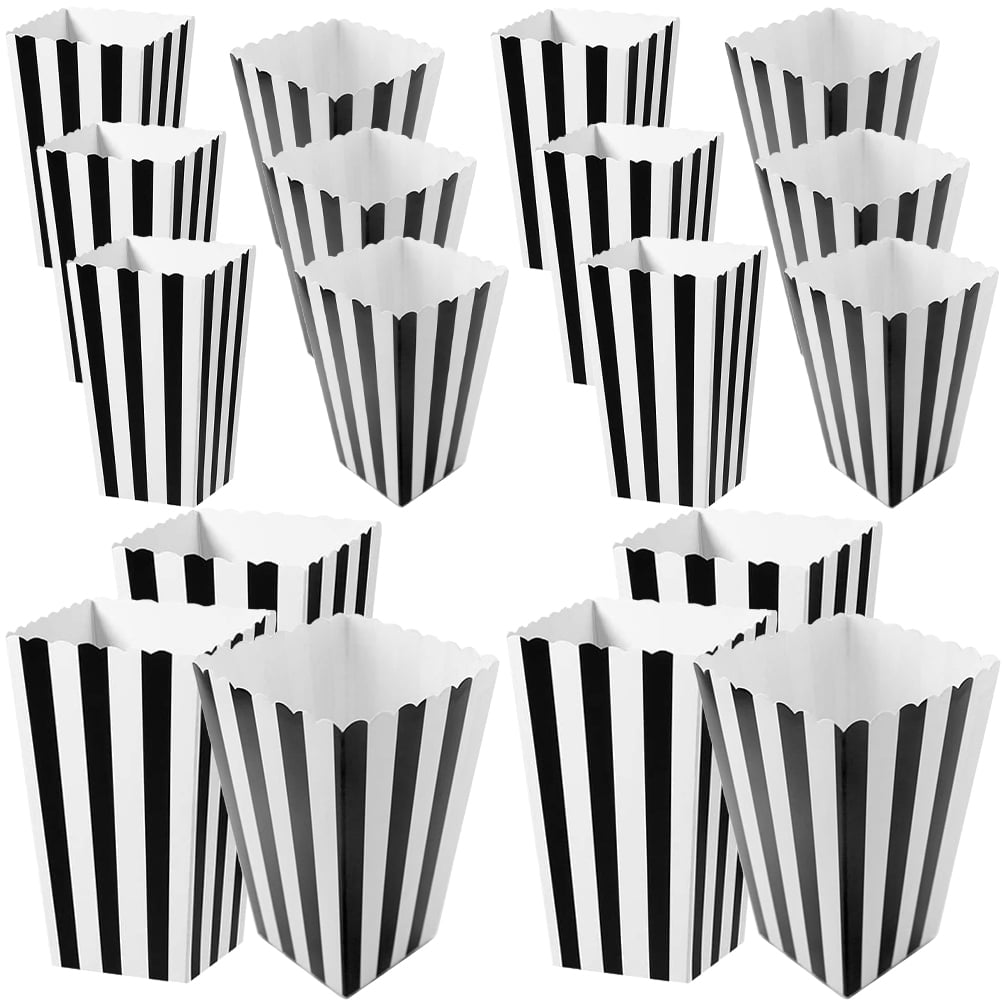 72 Pcs Popcorn Favor Boxes Paper Popcorn Container Bag Striped Striped ...