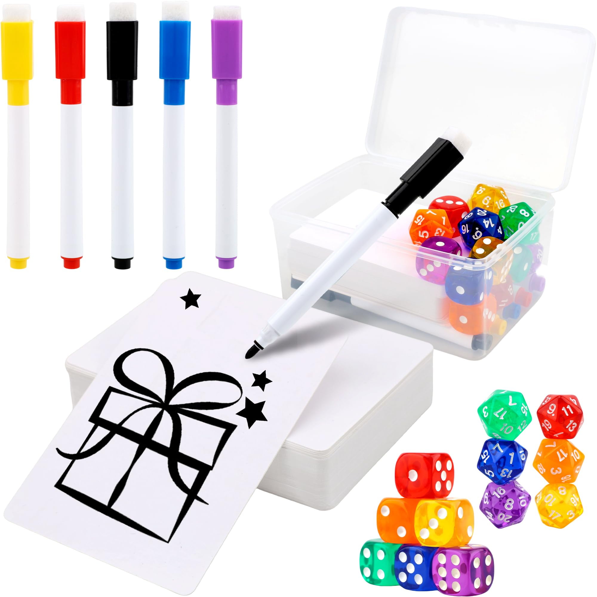 72 Pcs Reusable Cards Multifunctional Tokens Cards Kit Counters Gaming ...
