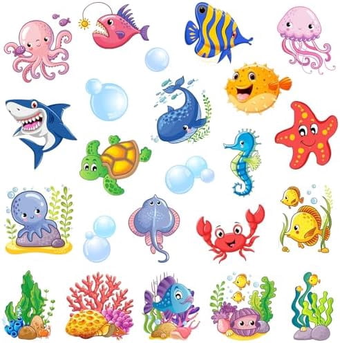 72 Pcs Sea Life Cut Outs Ocean Fish Cutouts Colorful Under The Sea ...