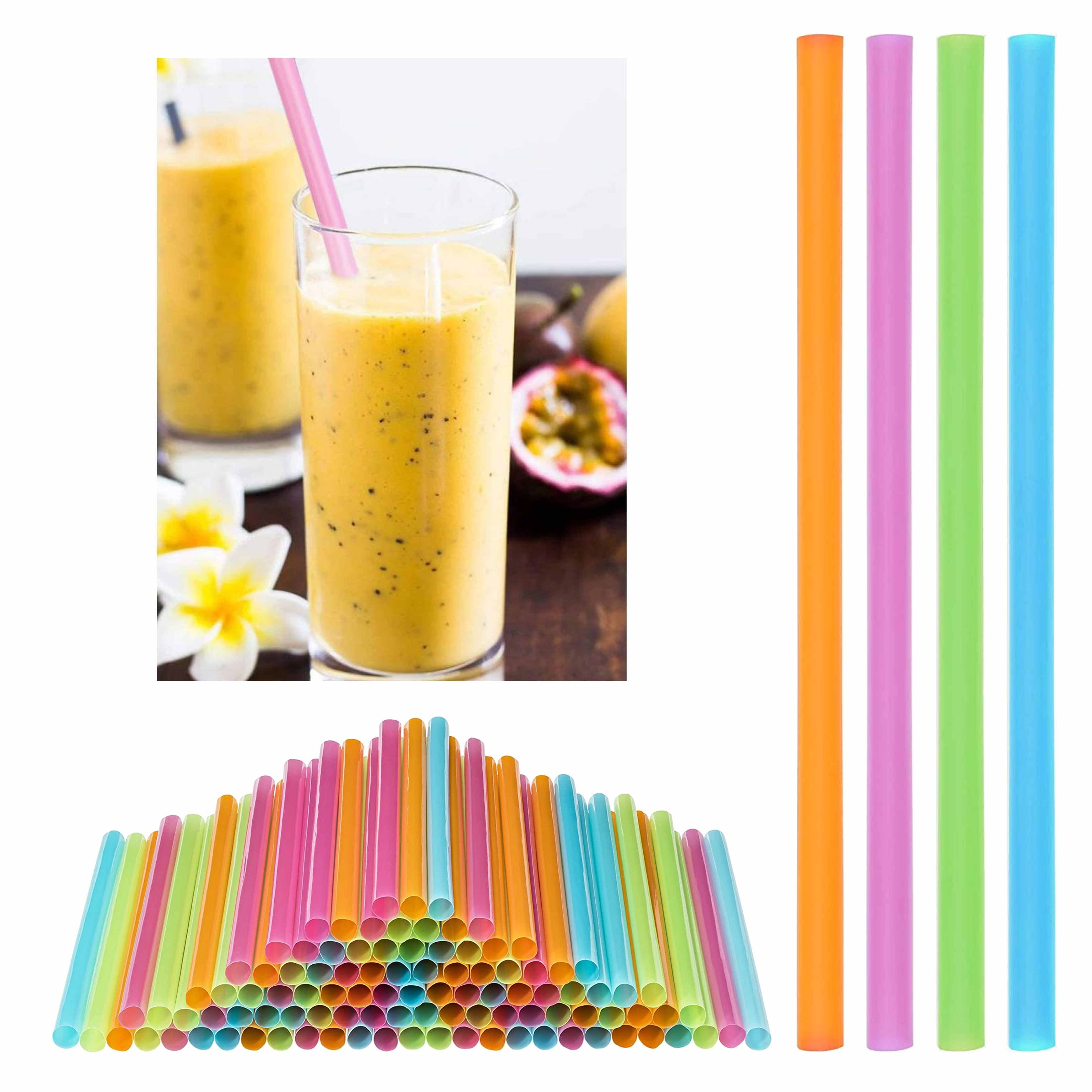 72 Pcs Smoothie Straws Disposable Plastic Colorful 9" Milkshake Drinks ...
