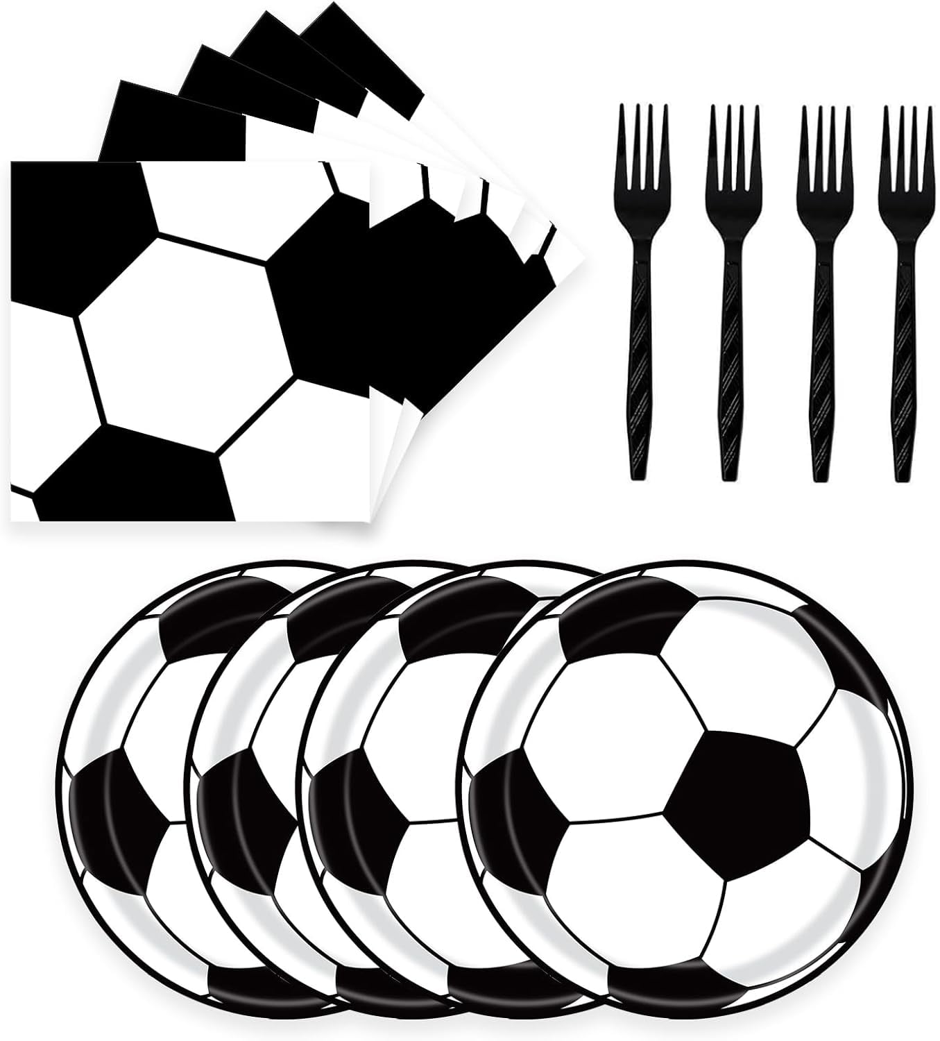 72 Pcs Soccer Paper Plates and Napkins Party Supplies, Soccer Birthday ...