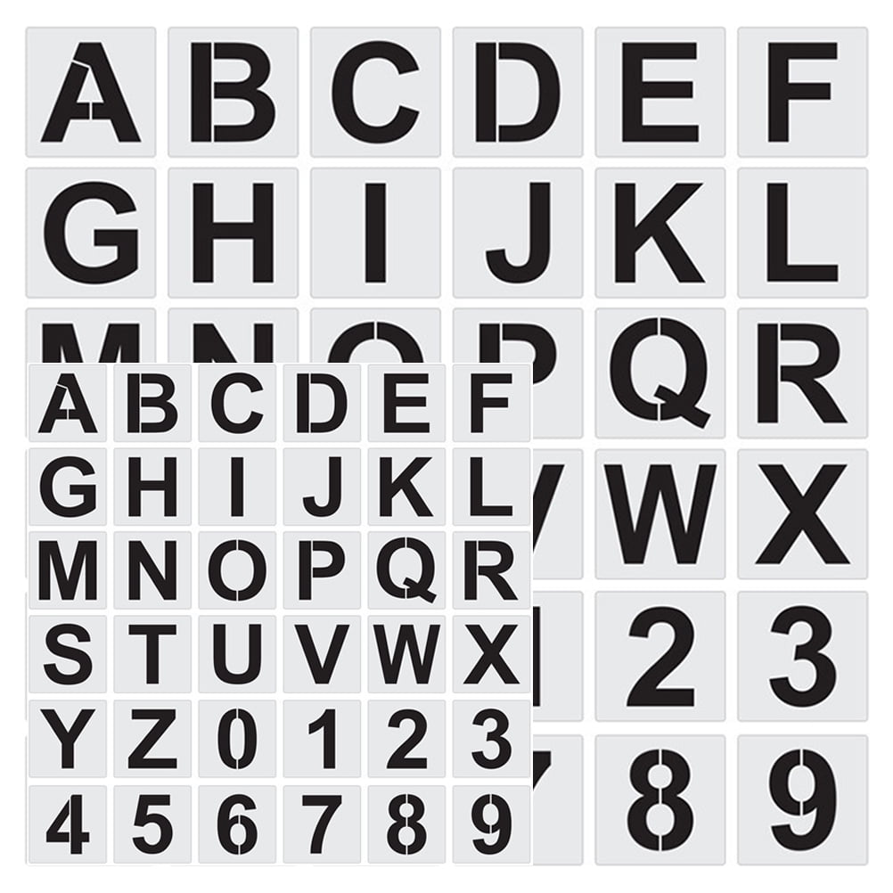 72 Pcs Stencils Stickers Alphabet Painting Template Festival Child ...