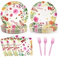 72 Pcs Tropical Luau Party Tableware Supplies, 9 Inch Aloha Hawaiian ...
