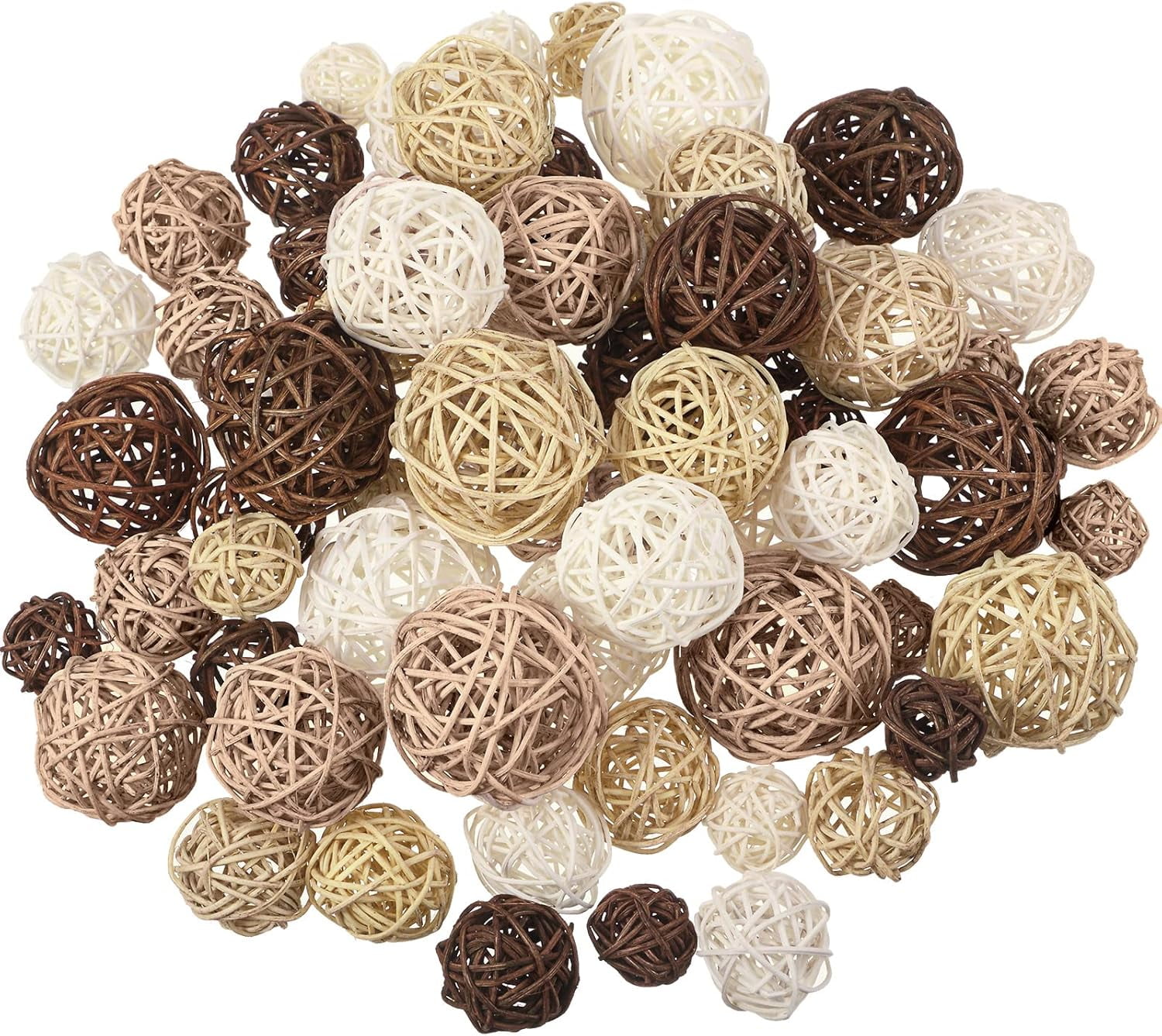 72 Pcs Wicker Rattan Balls Decorative Balls for Vase Centerpiece Bowls ...