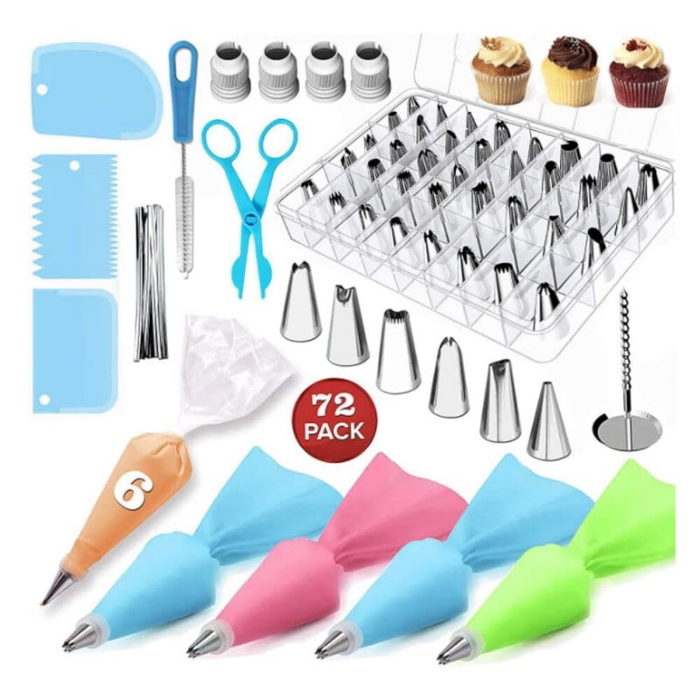 72 Piece Cake Decoration Kit,Baking Supplies,DIY Icing Head With Serial ...