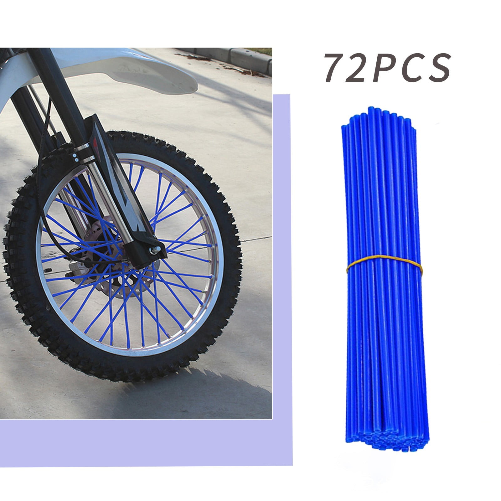 72-Piece Wheel Spoke Decoration Sleeve Set | 24cm Plastic Spoke Covers ...