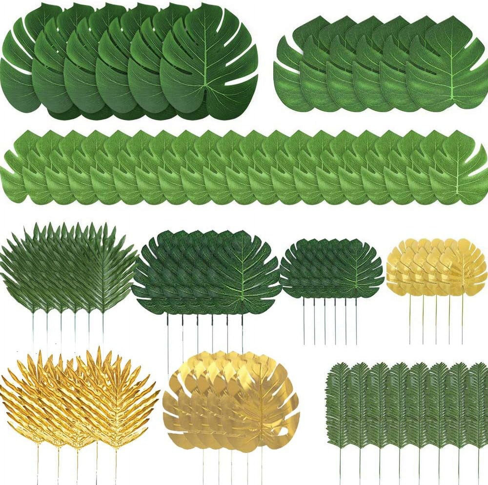 72 Pieces 10 Kinds Artificial Tropical Palm Leaves Tropical Leaves ...