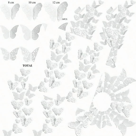 72 Pieces 3D Butterfly Wall Decals Sticker Wall Decal Decor Art ...