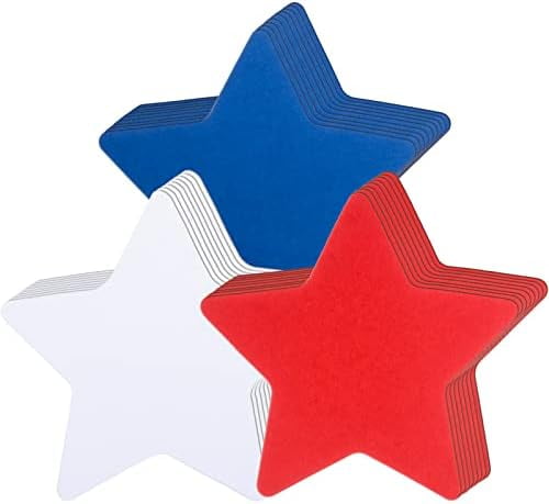 72 Pieces 6 Inch Cutouts Paper Red White Blue Paper Shape Cutouts ...