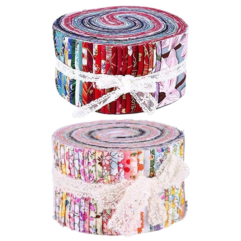 72 Pieces Fabric Roll Fabric Strips, Various Patterns Patchwork Craft ...