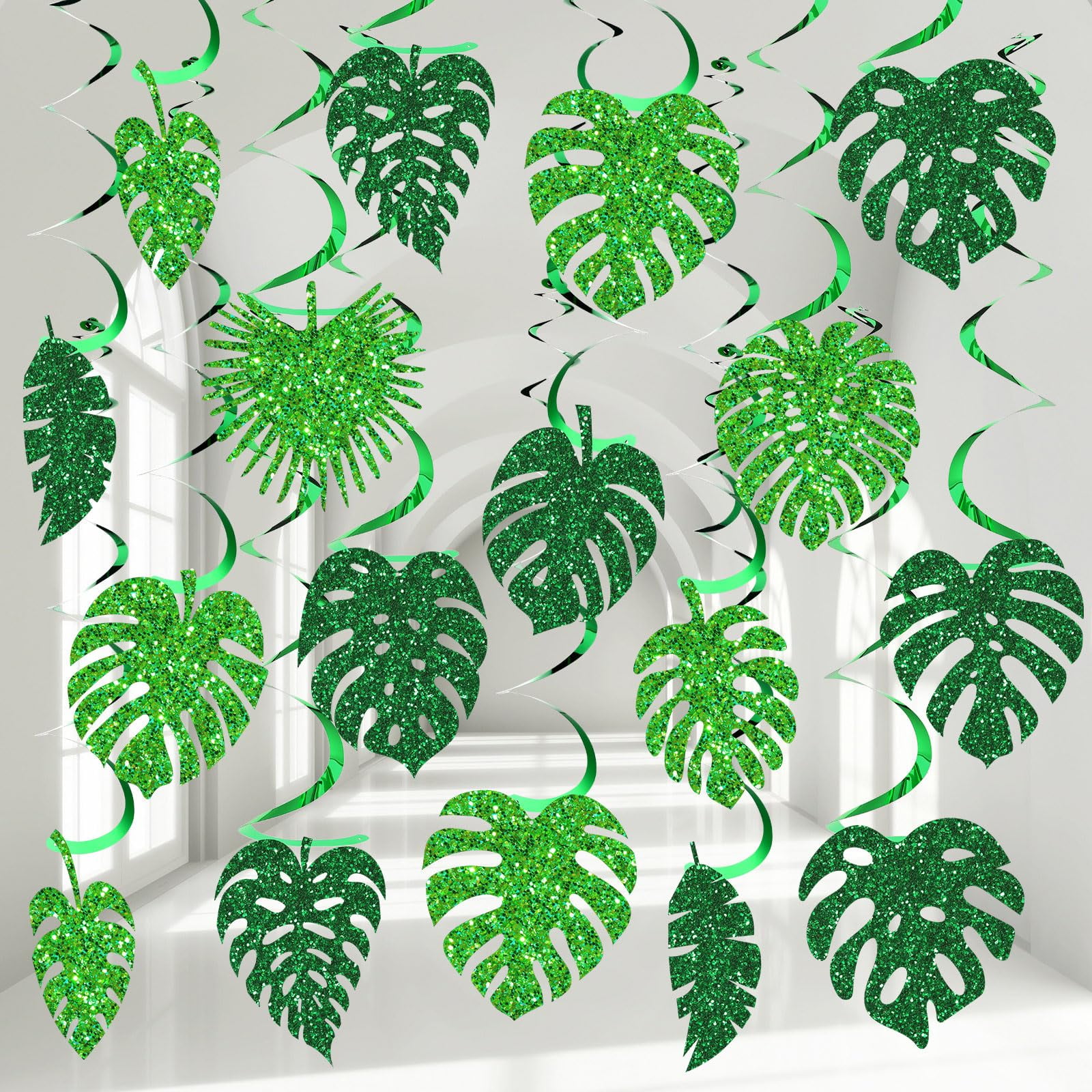 72 Pieces Hawaiian Luau ZS23 Party Palm Leaves Decorations Tropical ...