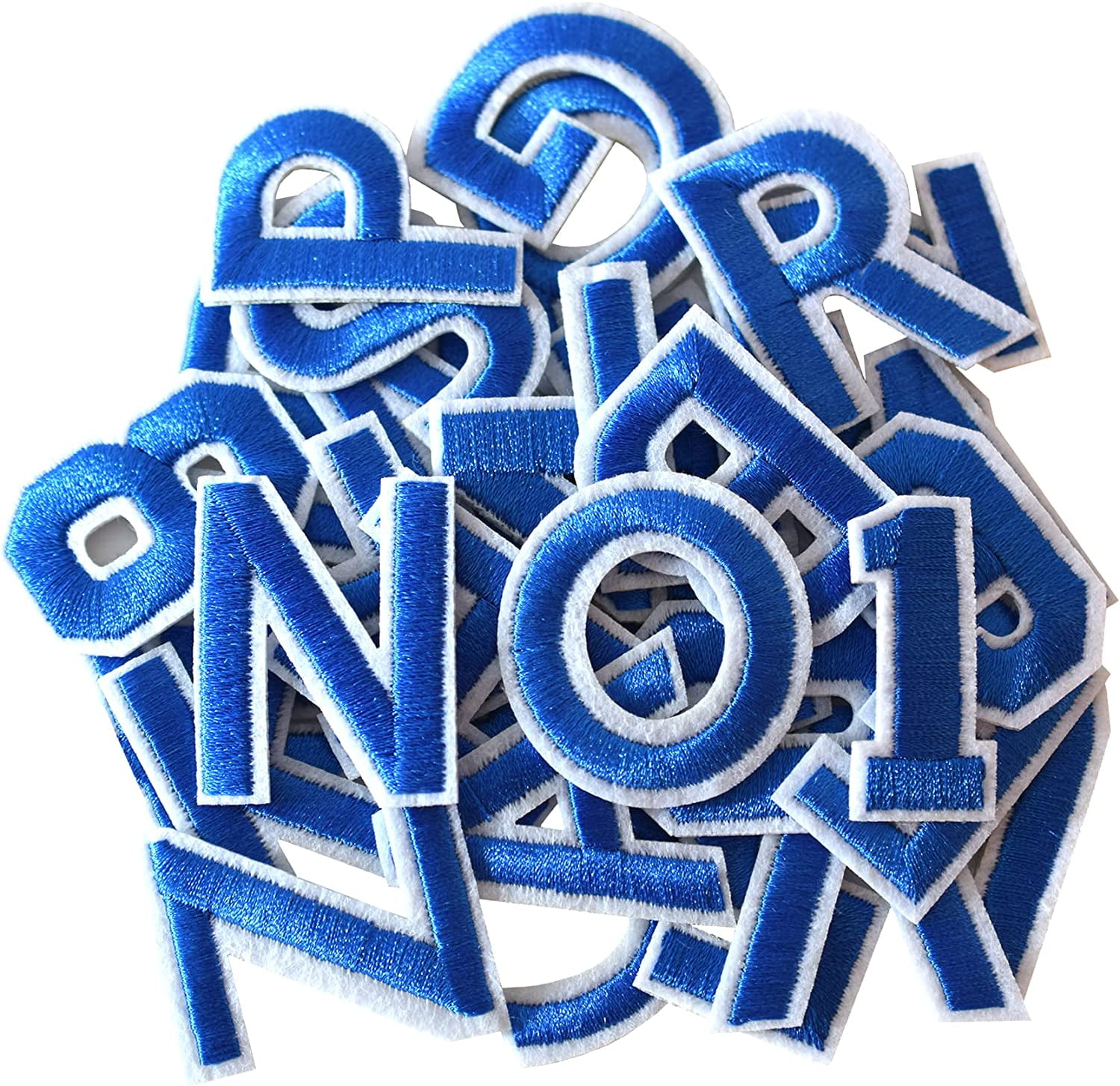 72 Pieces Iron on Letters and Numbers Patches, Red Letter Patches ...