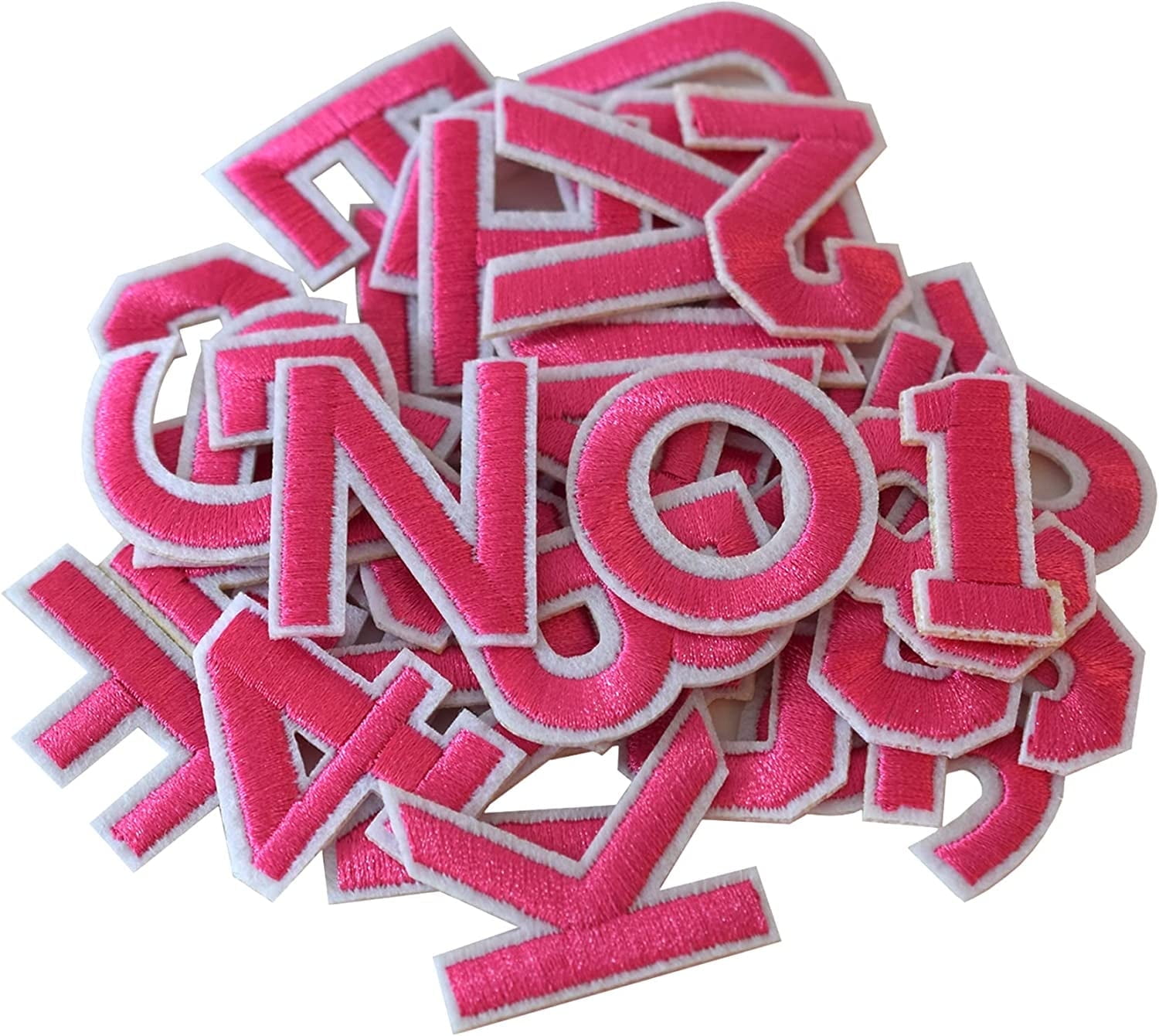 72 Pieces Iron on Letters and Numbers Patches, Red Letter Patches ...