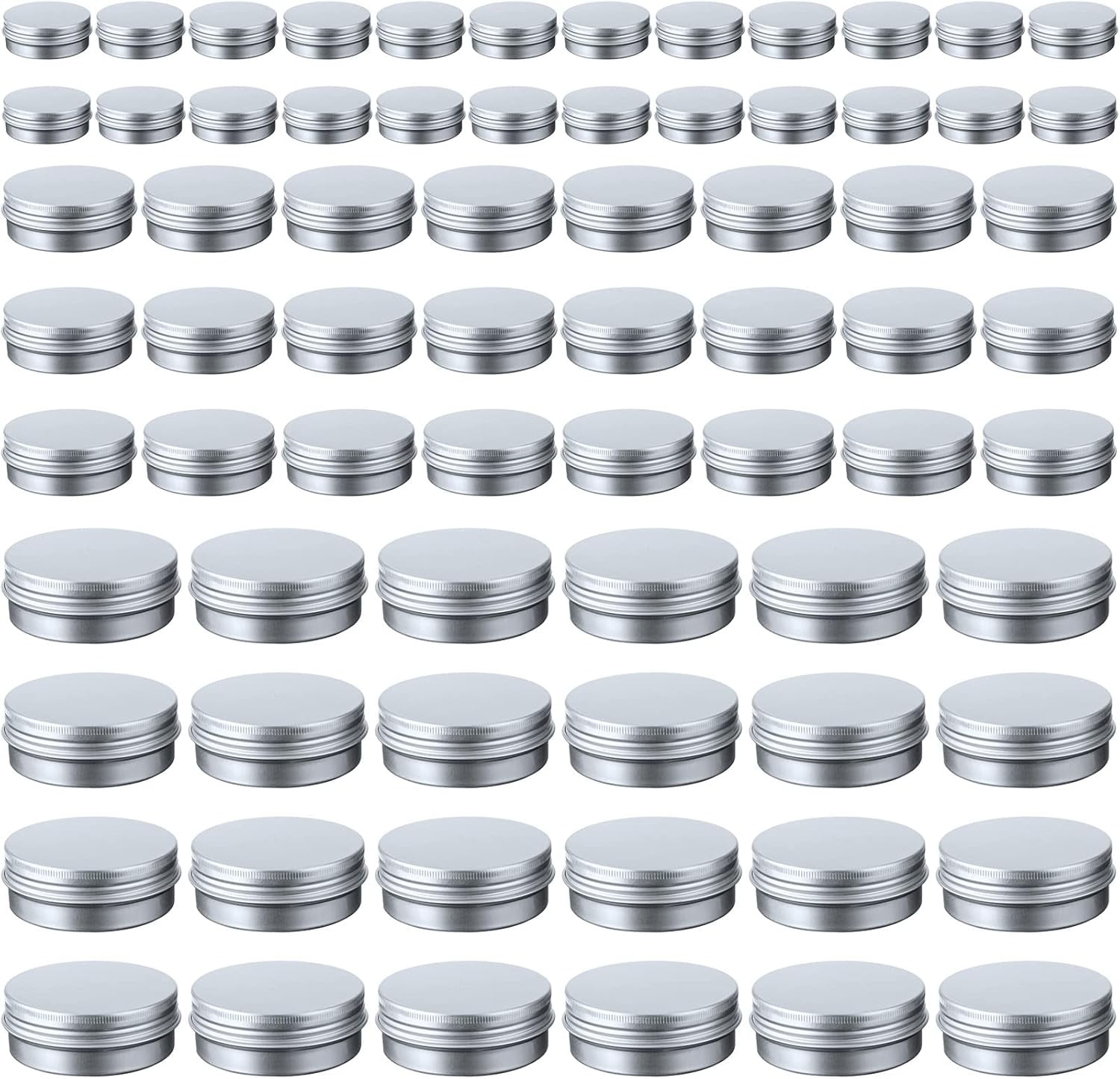 72 Pieces Metal Round Tins Portable Aluminum Cans Containers Small ...