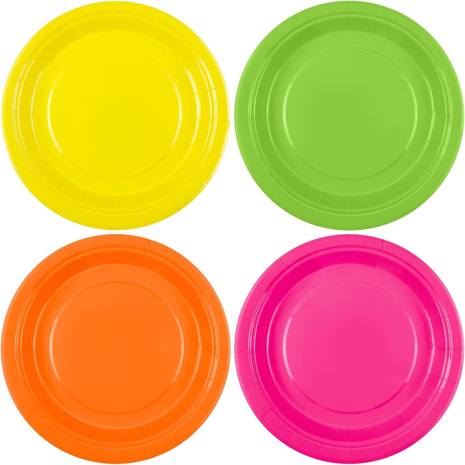 72 Pieces Pastel Rainbow Paper Plates 7 Inch Bulk Plates Disposable ...