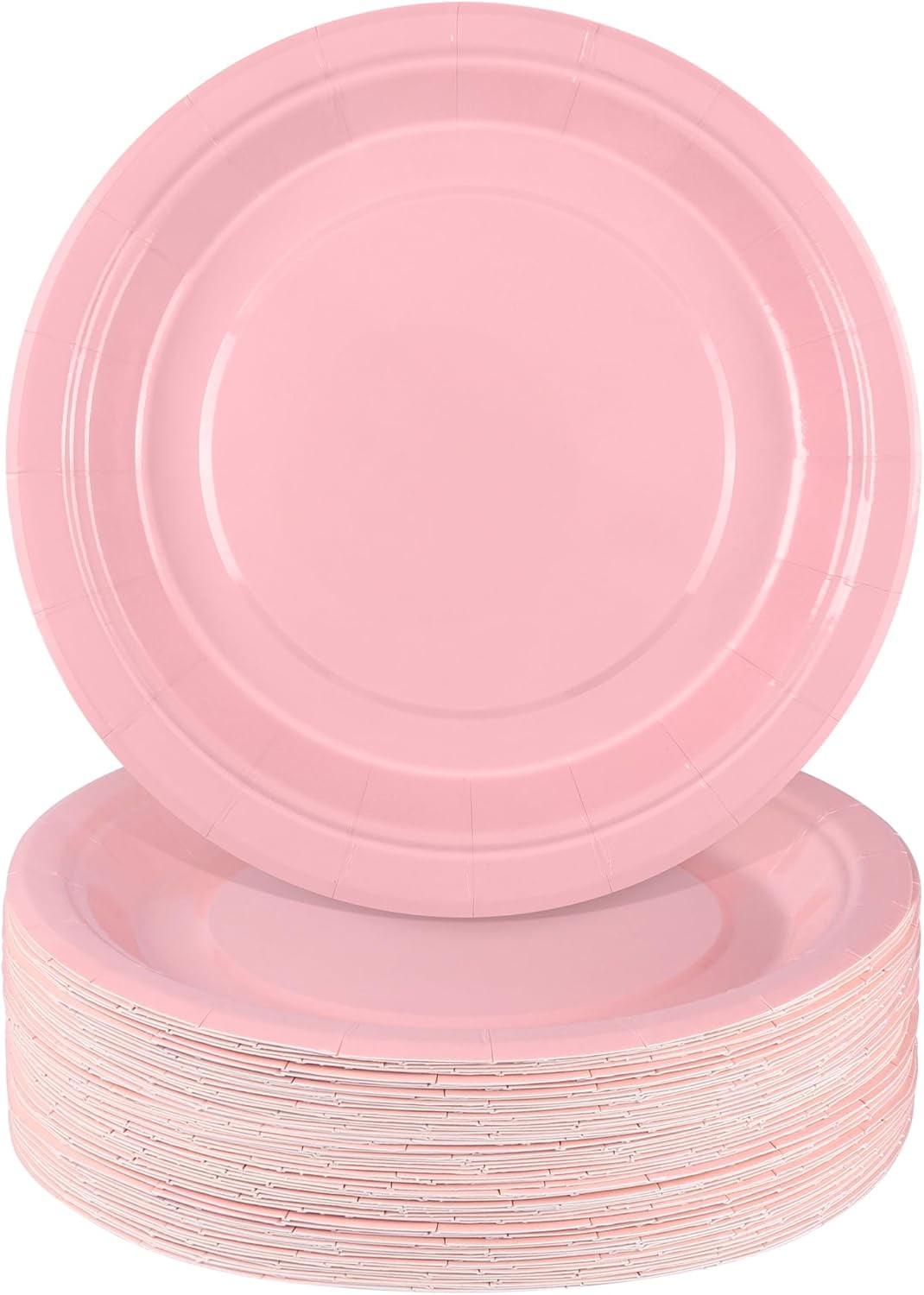 72 Pieces Pink Paper Plates 7 Inch Bulk Paper Plates Disposable Round ...