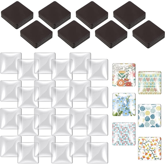 72 Pieces Round Craft Magnets Glass Ceramic Ferrite Magnet with ...