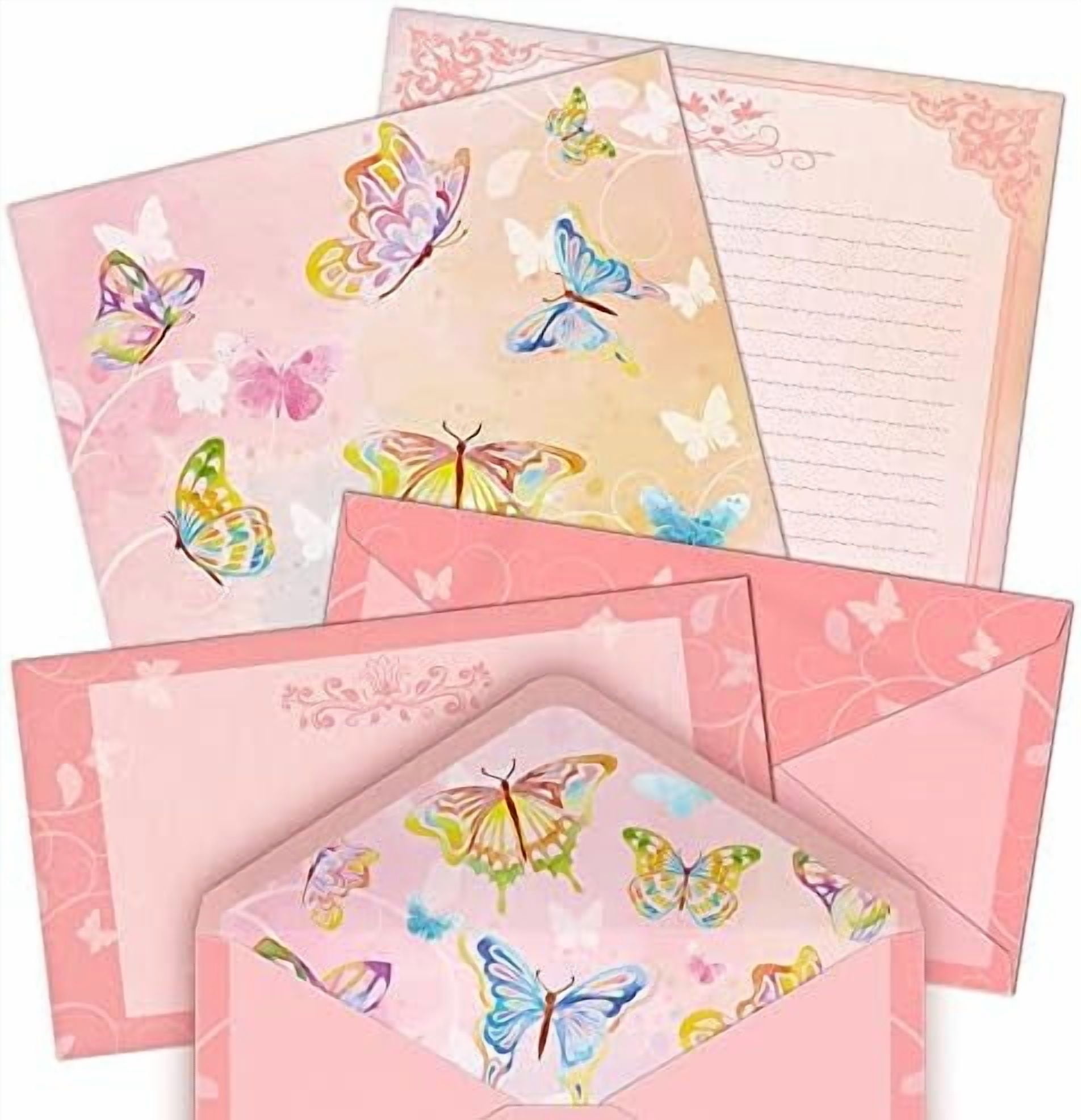 72 Pieces Stationery Set (48 Sheets Paper & 24 Pcs Envelopes) 8.5 x 11 ...