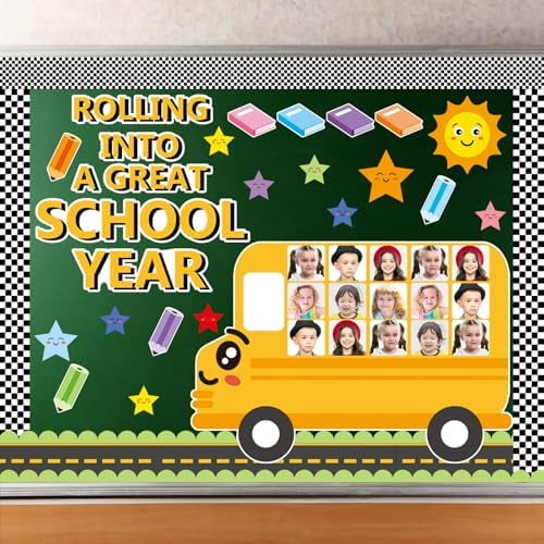 72 Pieces Welcome Back to School Bulletin Board Decoration Rolling into ...