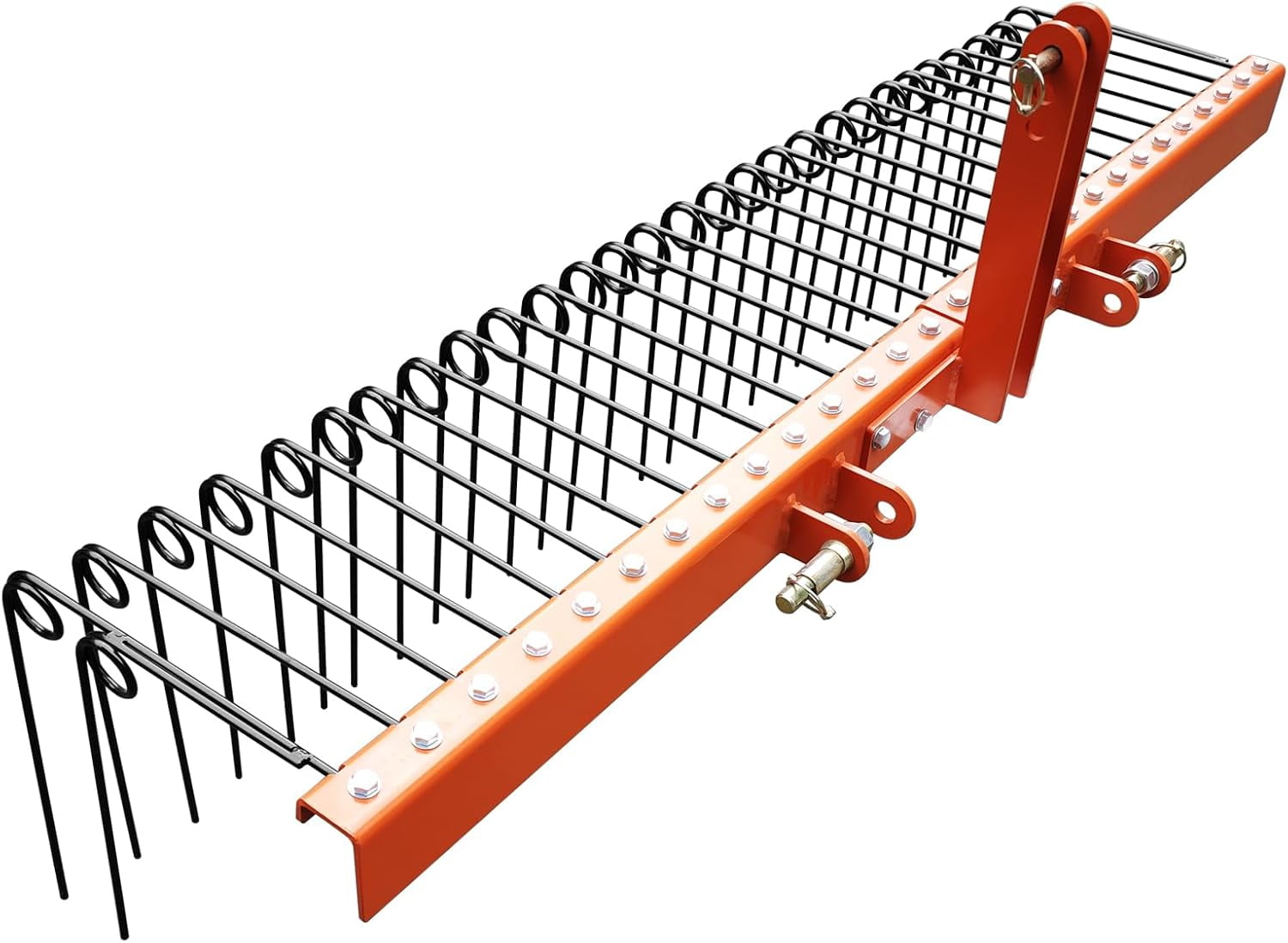 72" Pine Straw Rake with 30 Coil Spring Tines Heavy Duty Powder Coated ...