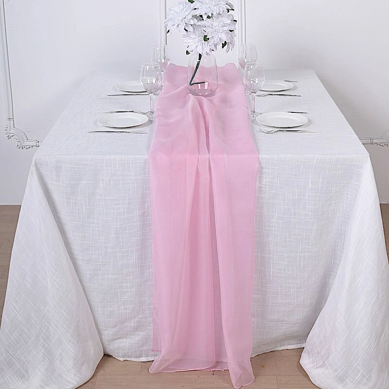 72" Pink Chiffon Extra Long Table Top Runner Wedding Party Banquet ...