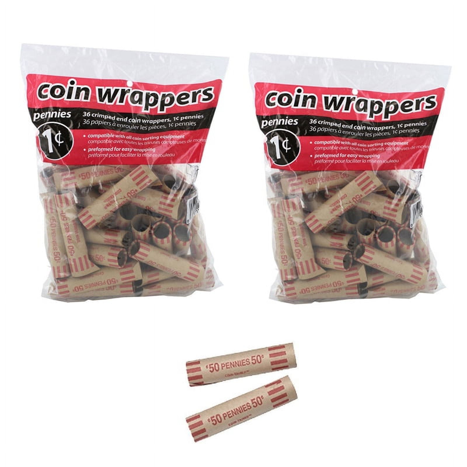 72 Preformed Penny Tubes Paper Coin Wrapper 1 Cent Pennies Shotgun ...