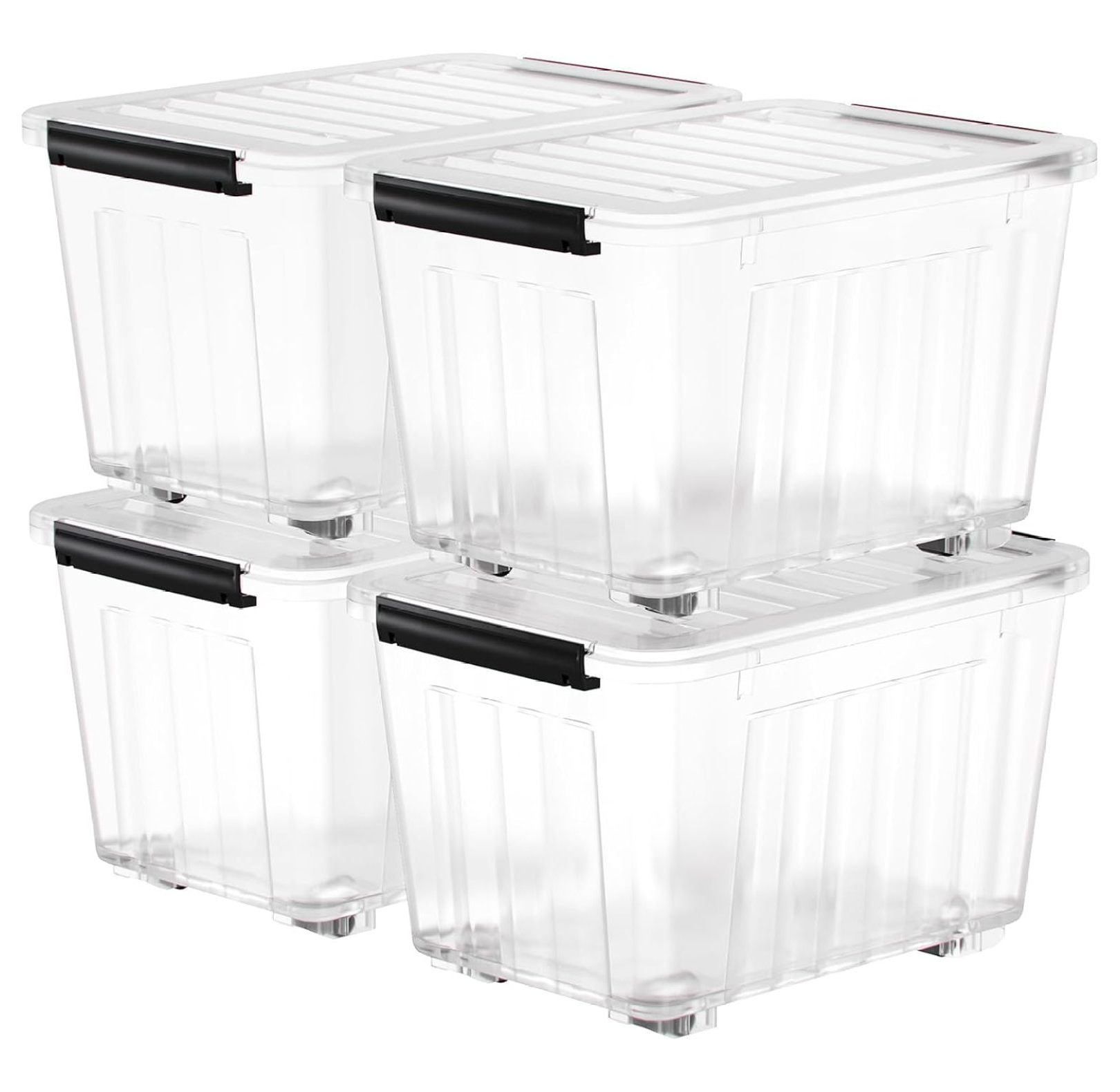 72 Quart Plastic Storage Bin, Stackable and Nestable Storage Boxes with ...