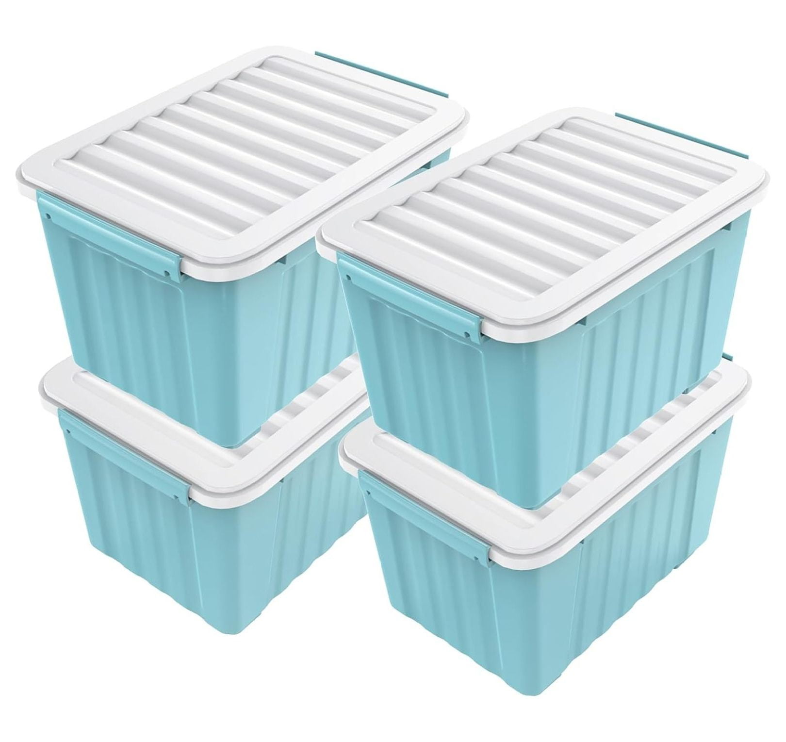 72 Quart Plastic Storage Bin, Stackable and Nestable Storage Boxes with ...