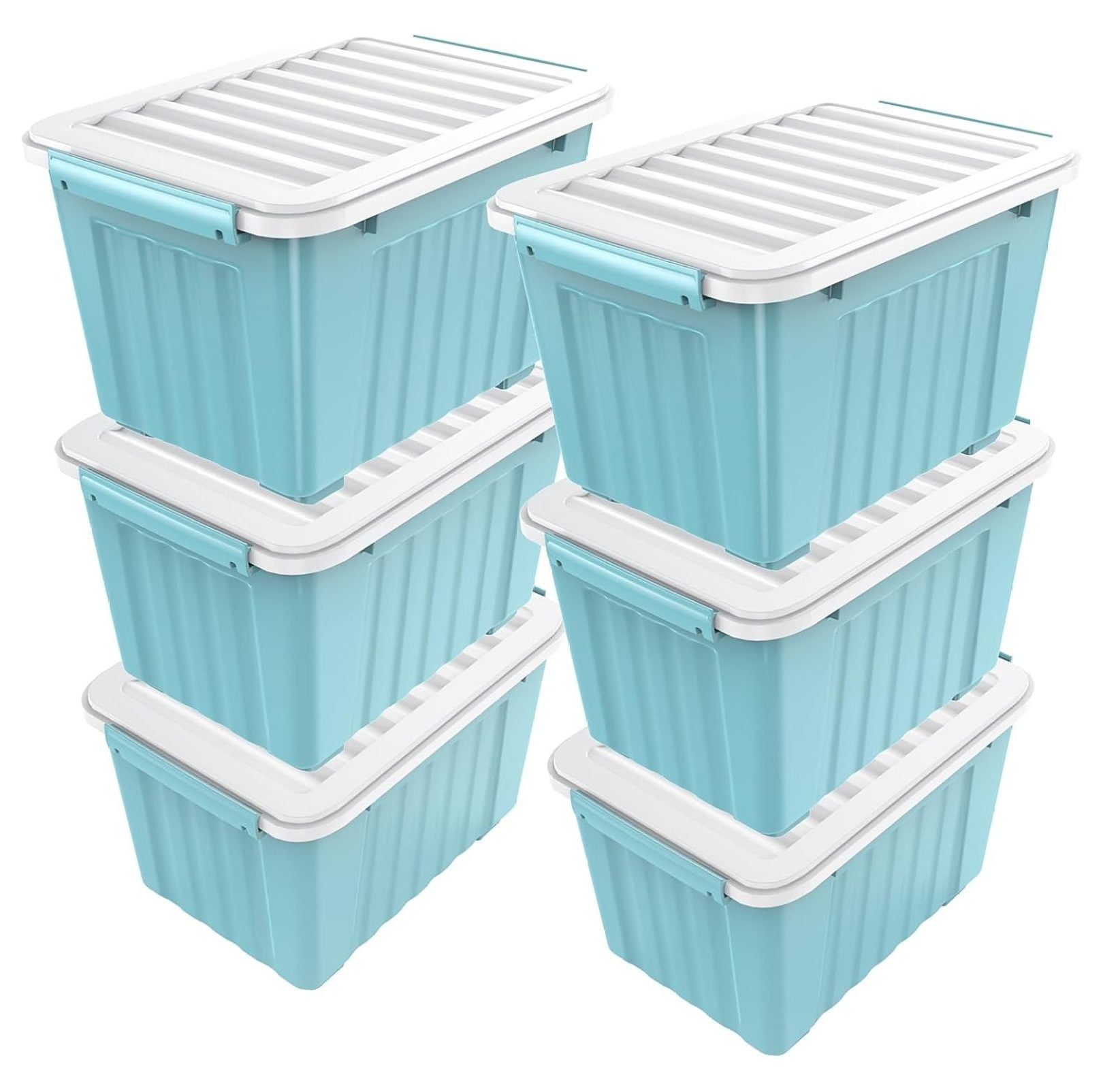 72 Quart Plastic Storage Bin, Stackable and Nestable Storage Boxes with ...