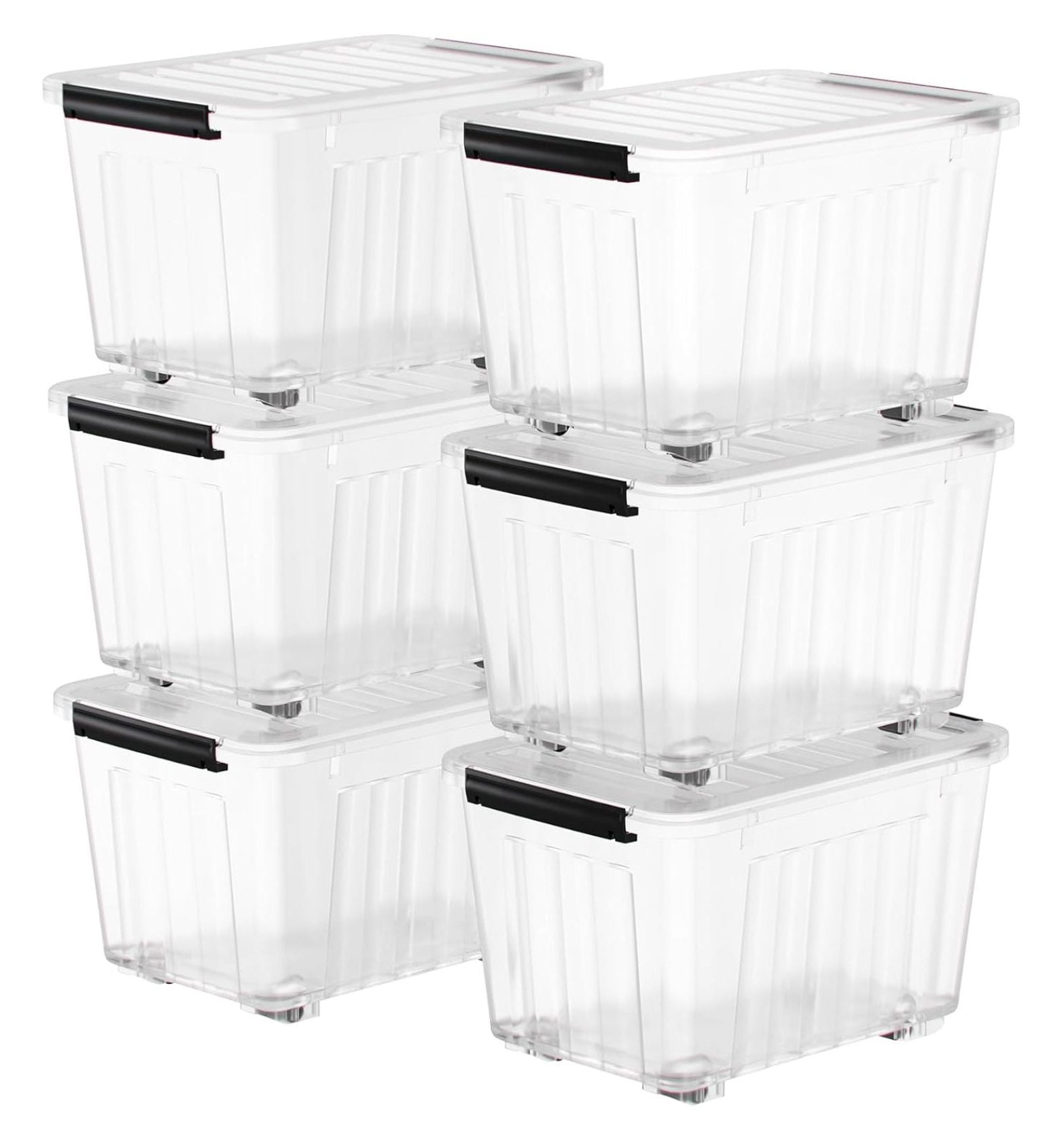72 Quart Plastic Storage Bin, Stackable and Nestable Storage Boxes with ...