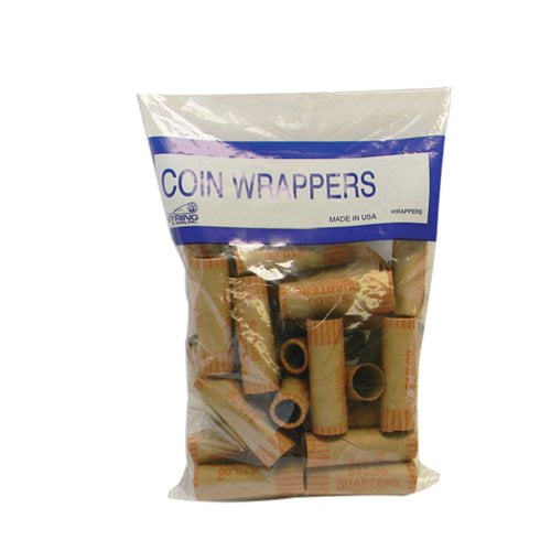 72 Rolls Preformed Coin Wrappers Paper Tubes for Quarters NF String ...