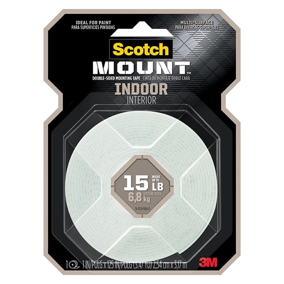 72-Rolls of 1" x 125" 3M 314H-MED White Scotch Indoor Double-Sided ...