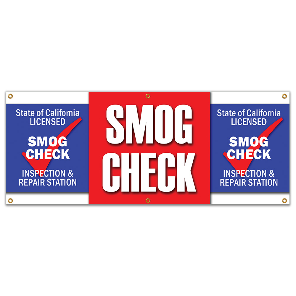 72" SMOG CHECK BANNER SIGN auto automotive pollution car inspection ...
