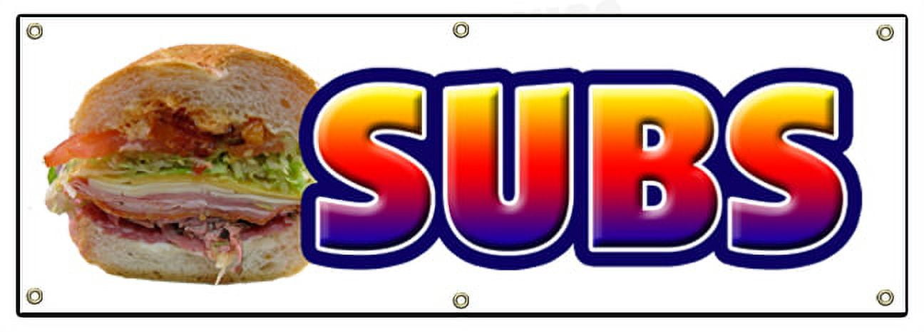 72" SUBS BANNER SIGN submarine hero hoagie shop signs - Walmart.com