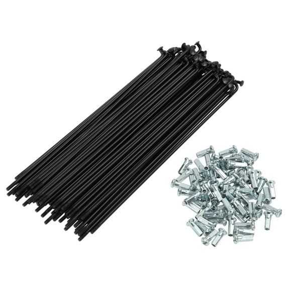 72 Set 12G Bicycle Spokes 175mm Bike Wheel Spokes Carbon Steel Black ...