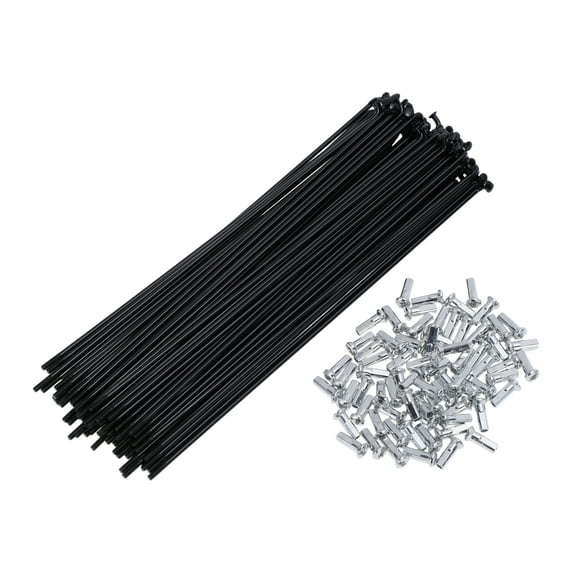 72 Set 13G Bicycle Spokes 185mm Bike Wheel Spokes Carbon Steel Black ...