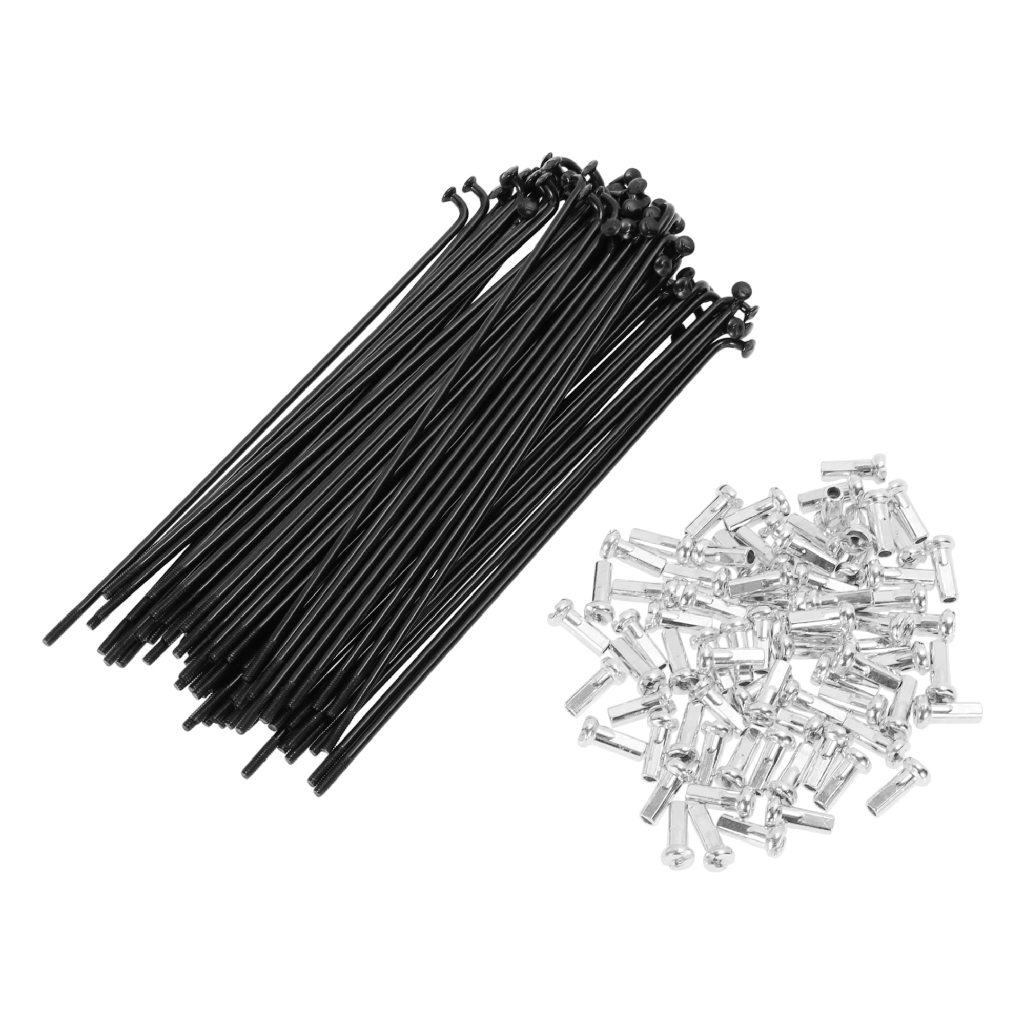 72 Set 14G Bicycle Spokes 120mm Bike Wheel Spokes Carbon Steel Black ...
