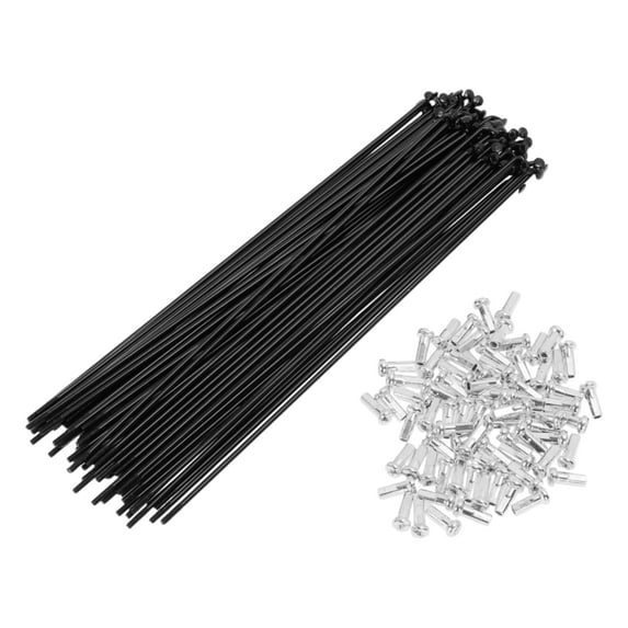 72 Set 14G Bicycle Spokes 180mm Bike Wheel Spokes Carbon Steel Black ...